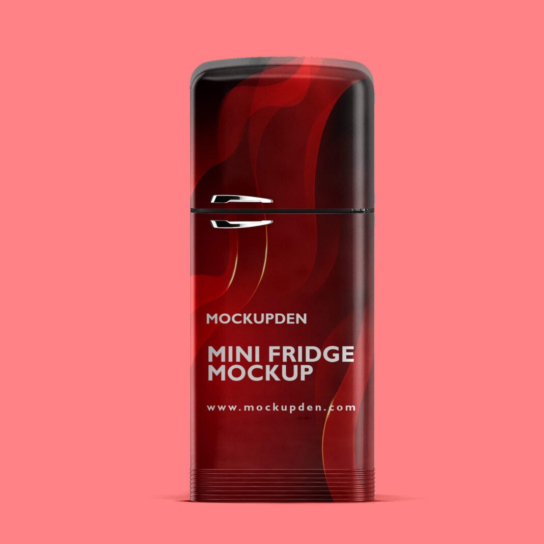 Free Mini Fridge Mockup PSD Template - Mockup Den