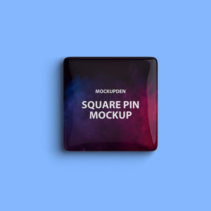 Free Square Pin Mockup PSD