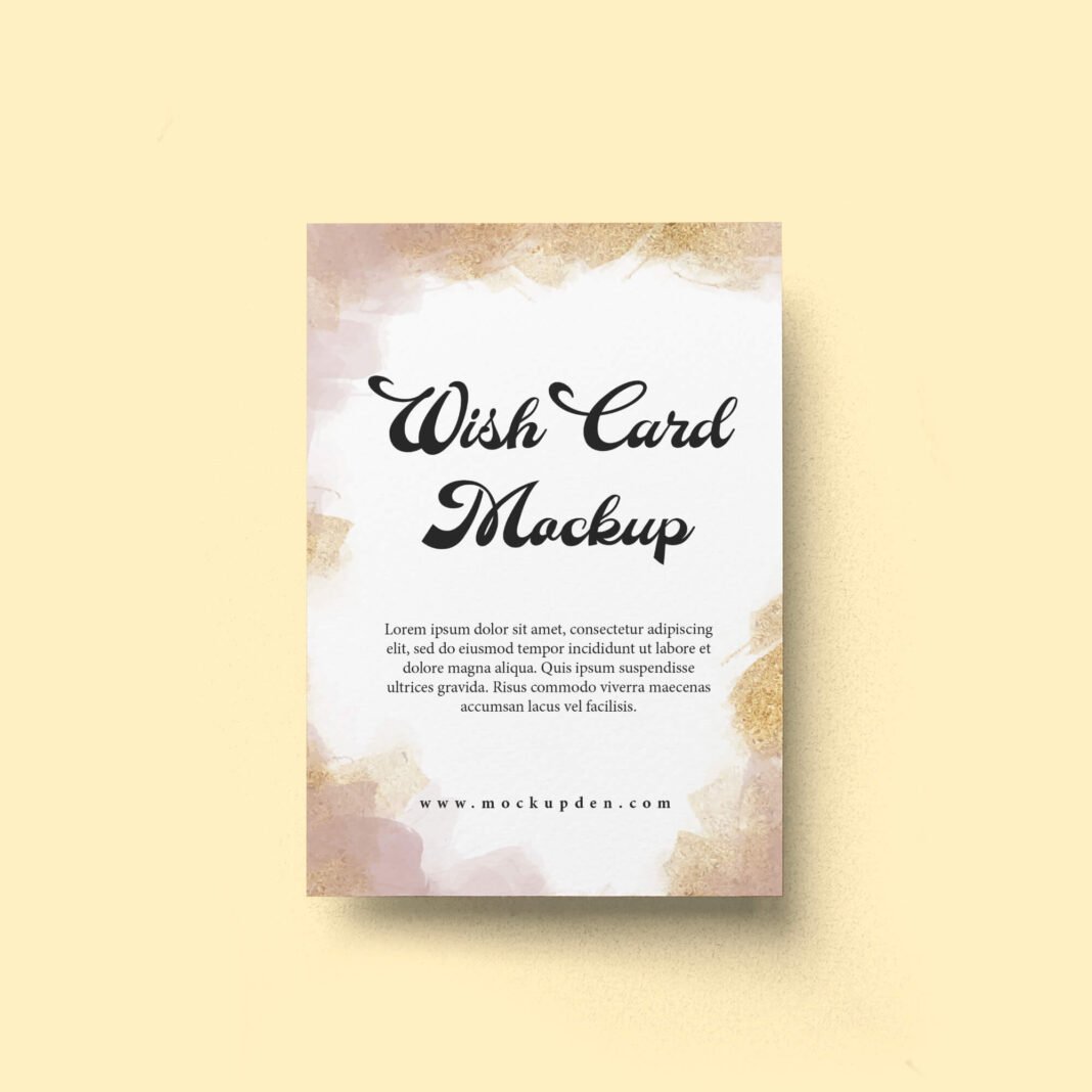 Free Wish Card Mockup PSD Template - Mockup Den