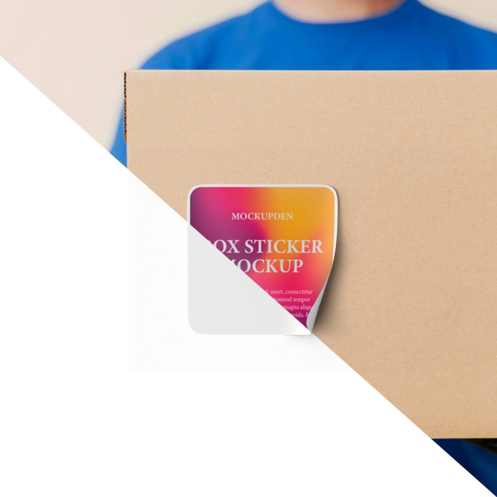 18+ Best Box Sticker Mockup PSD Templates - Mockup Den