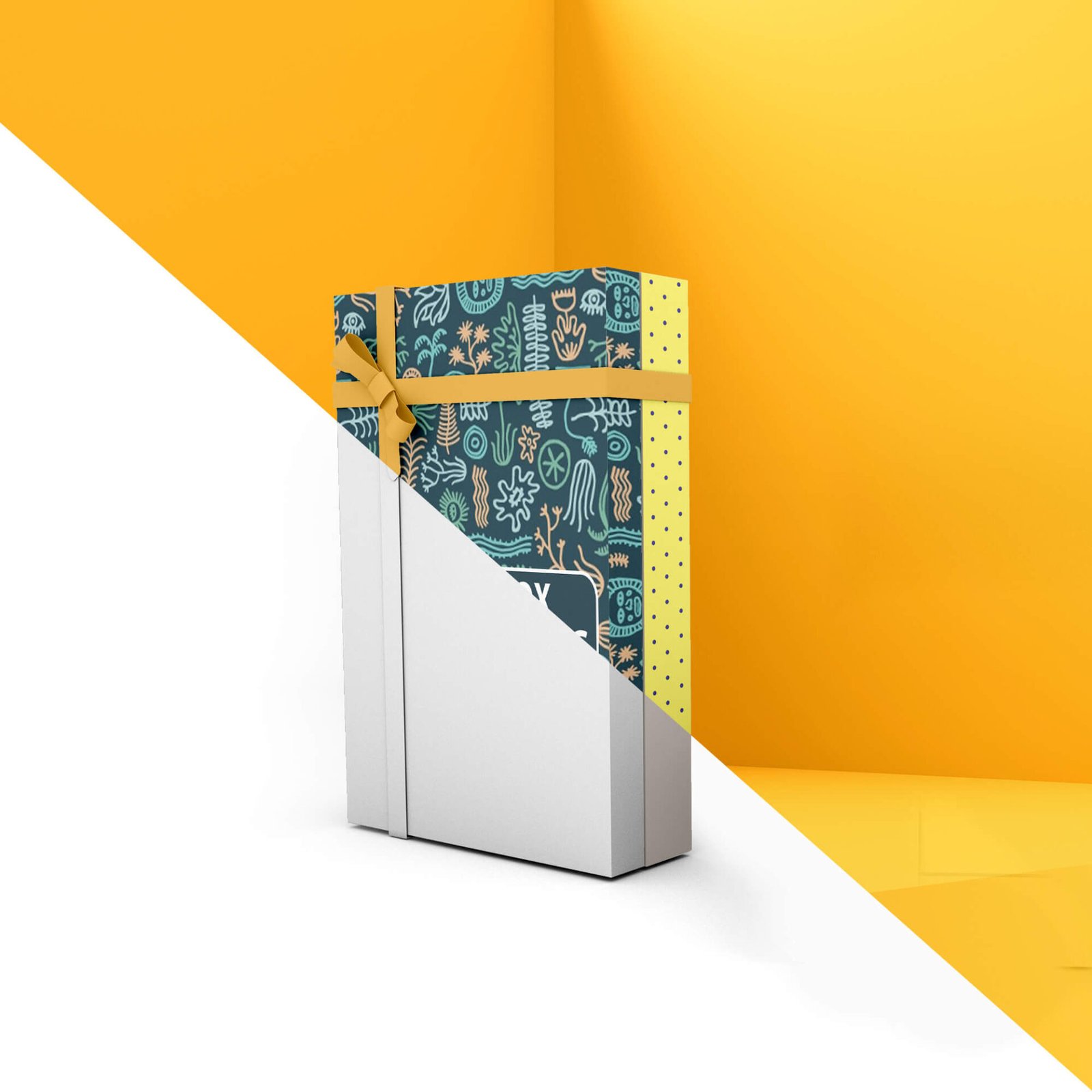 Free Gift Box Packaging Mockup PSD Template - Mockup Den