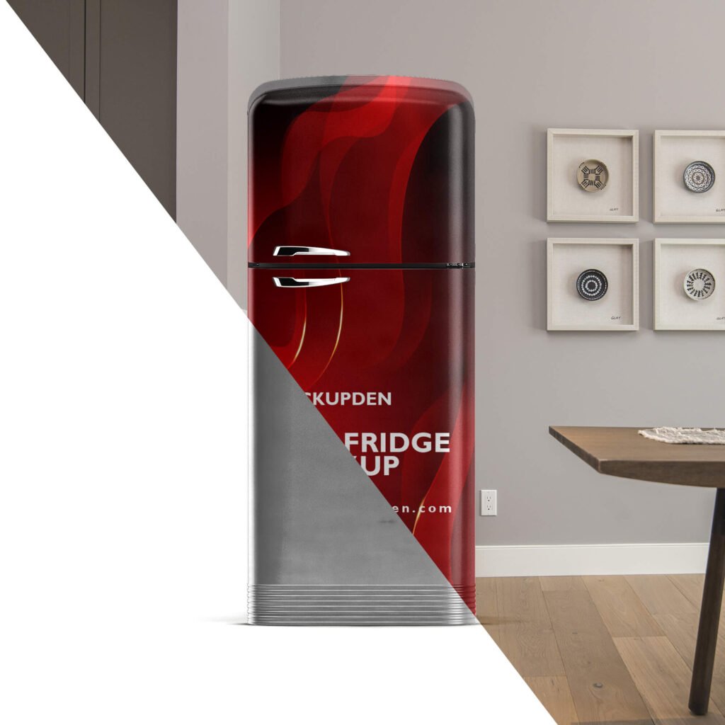 Free Mini Fridge Mockup PSD Template - Mockup Den