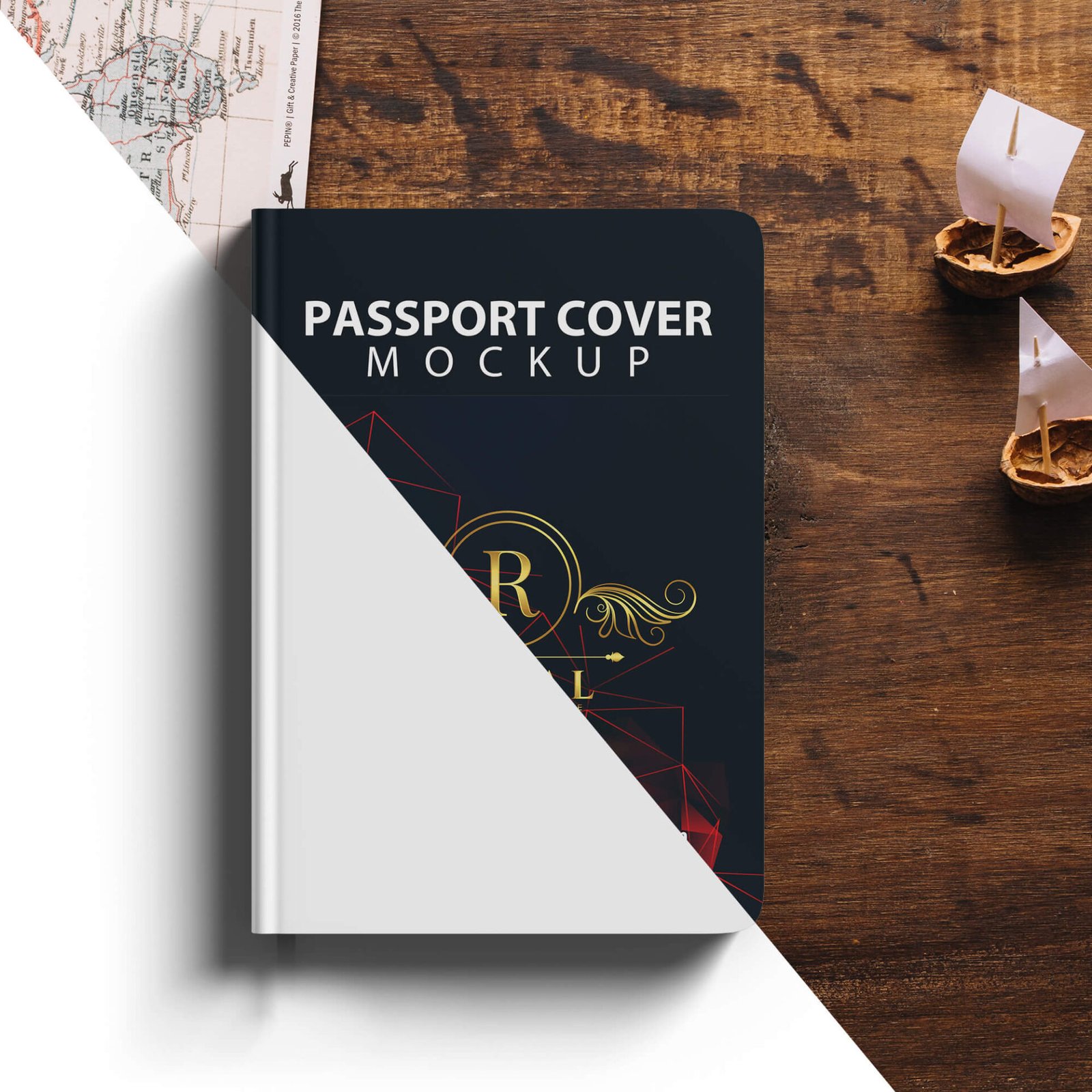 Free Passport Cover Mockup PSD Template - Mockup Den