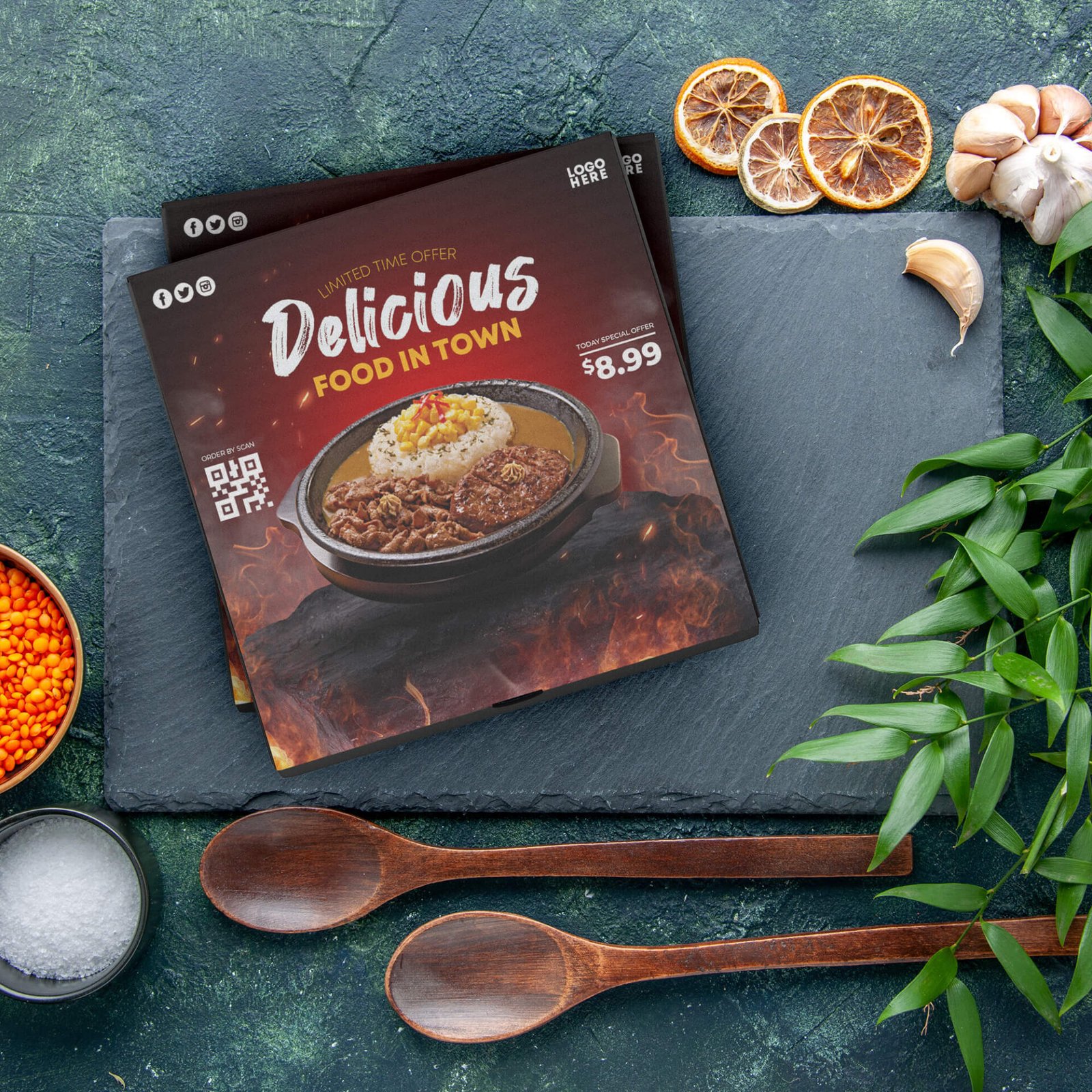 Free Food Box Mockup PSD Template - Mockup Den