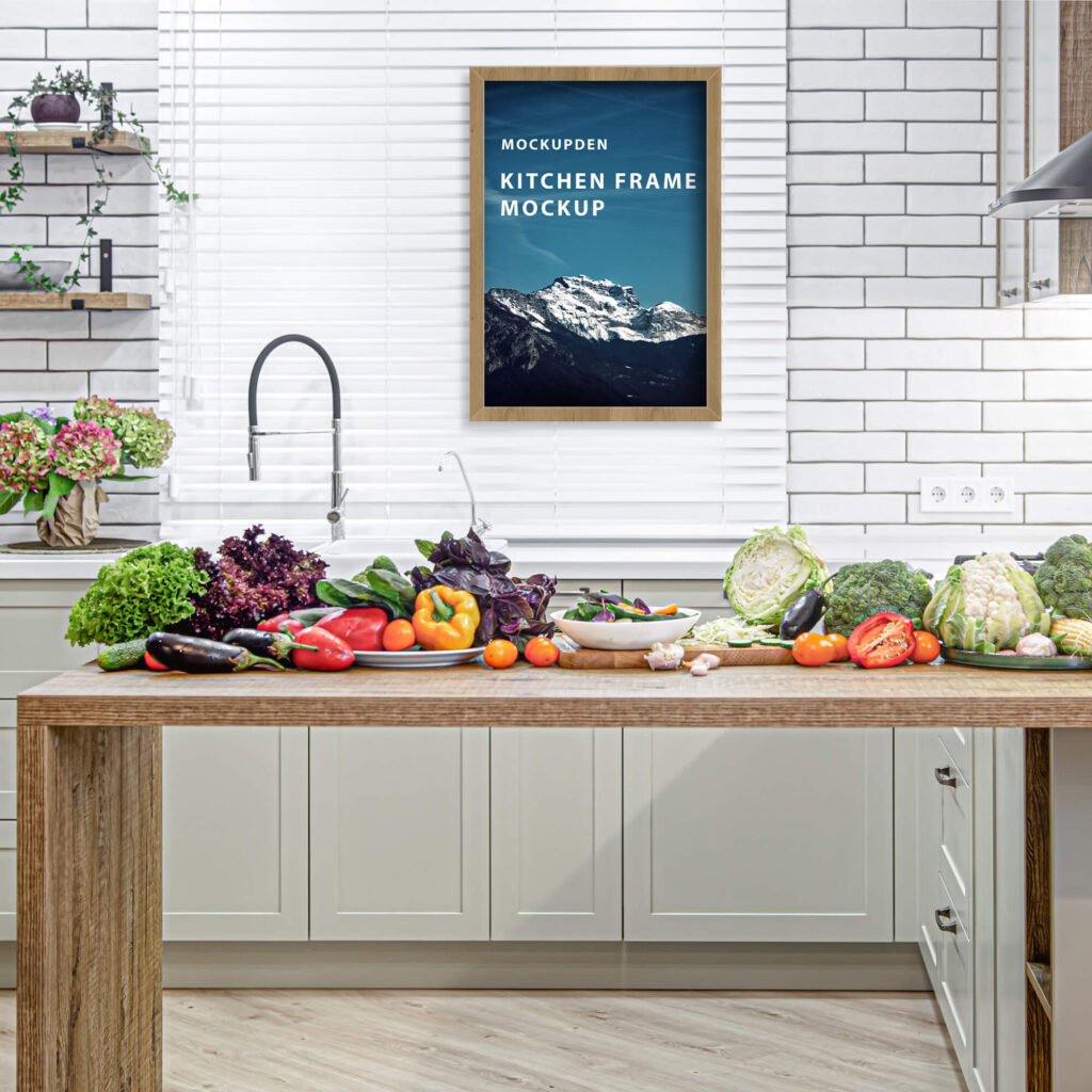 Free Kitchen Frame Mockup PSD Template - Mockup Den
