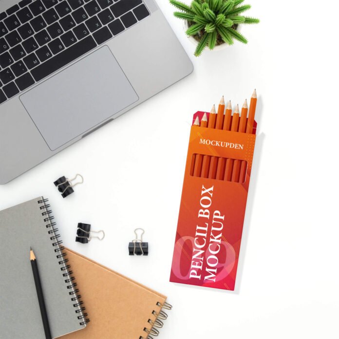 Free Pencil Box Mockup PSD