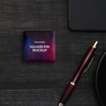 Free Square Pin Mockup PSD
