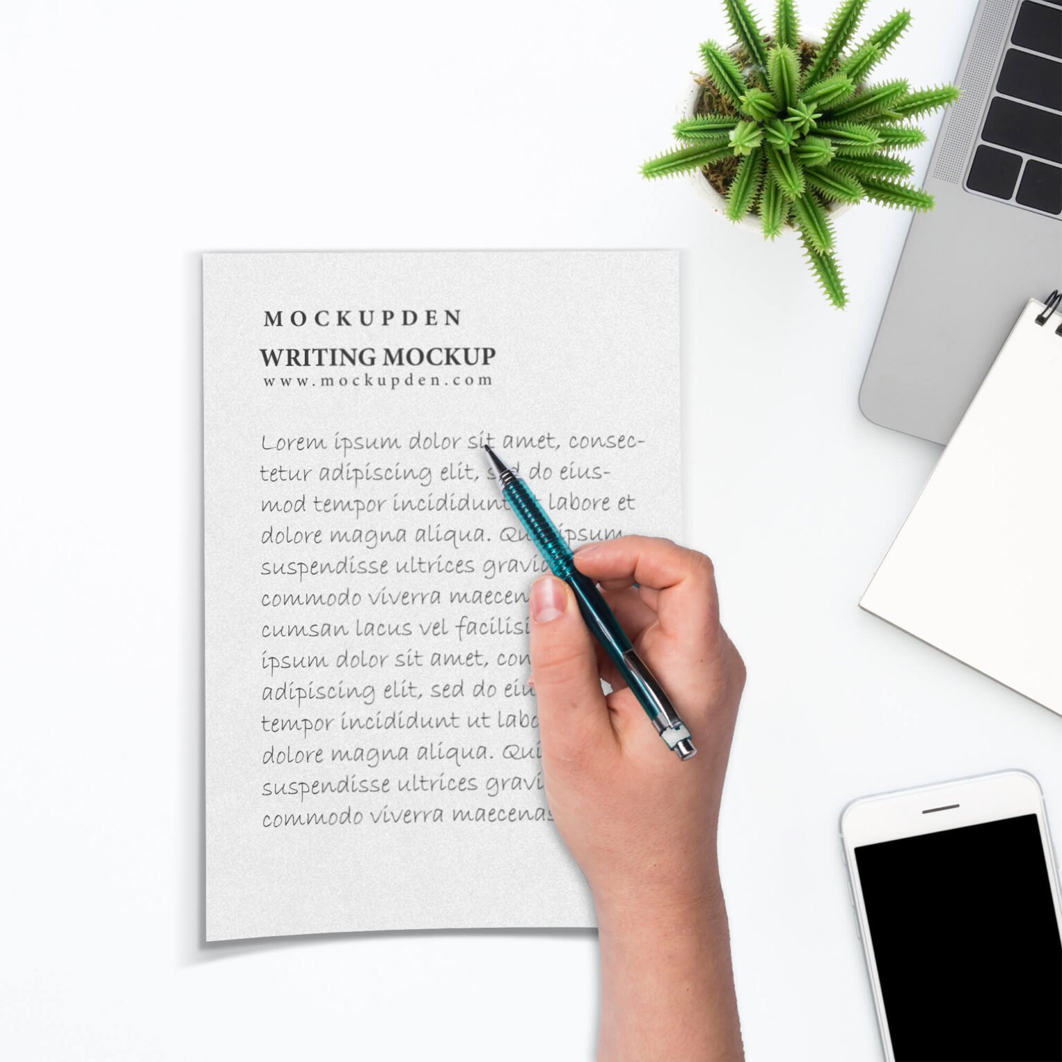 Free Writing Mockup PSD Template - Mockup Den