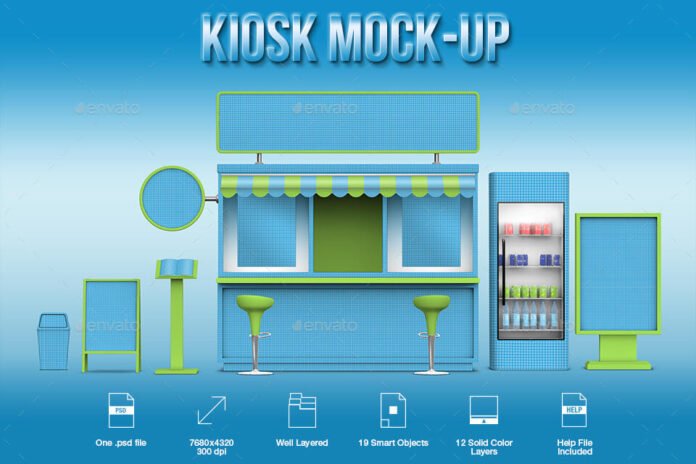 27+ Best Promotional Kiosk Mockup PSD Templates - Mockup Den