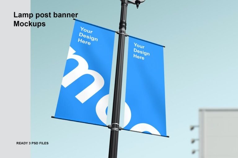 27+ Best Lamp Post Banner Mockup For Advertisement Campaign