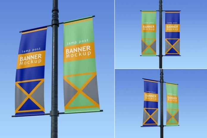 27+ Best Lamp Post Banner Mockup For Advertisement Campaign
