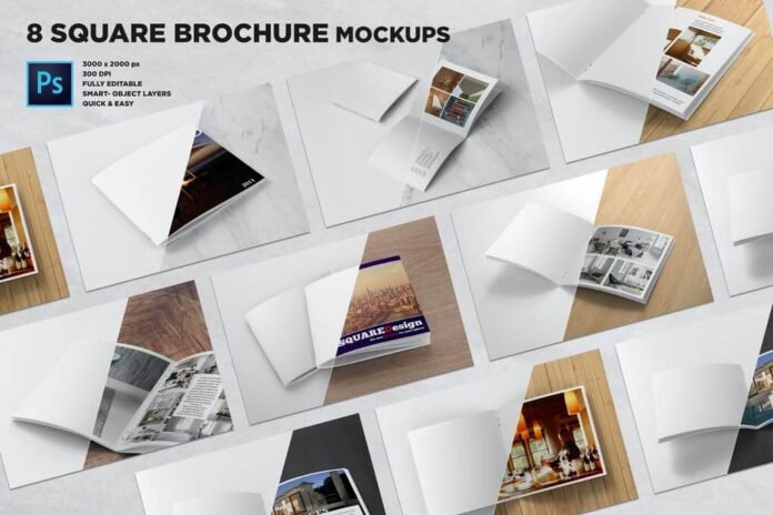 38+ Best Square Brochure Mockup PSD Templates - Mockup Den