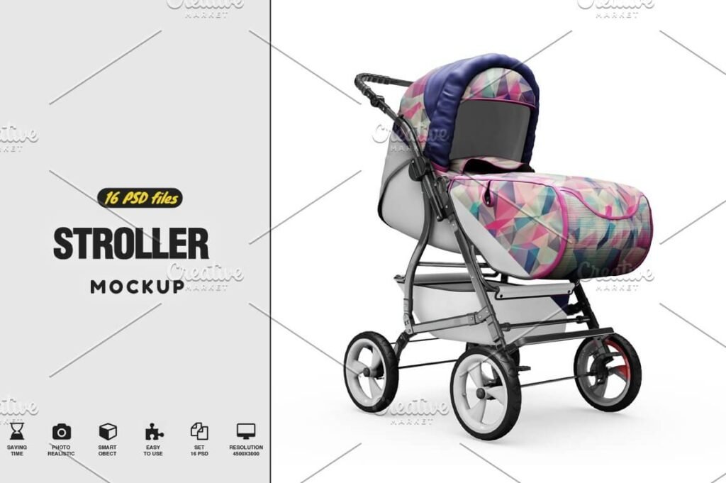 17+ Cute Stroller Mockup PSD & Vector Templates - Mockup Den