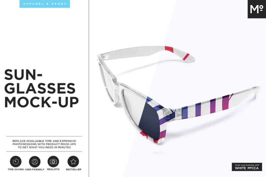 27+ Beautiful Sunglasses Mockup PSD Templates - Mockup Den