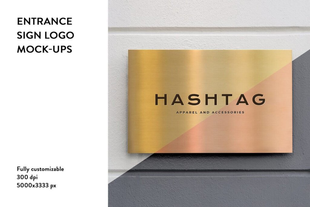 18+ Best Entrance Sign Mockup Templates For Building Facede