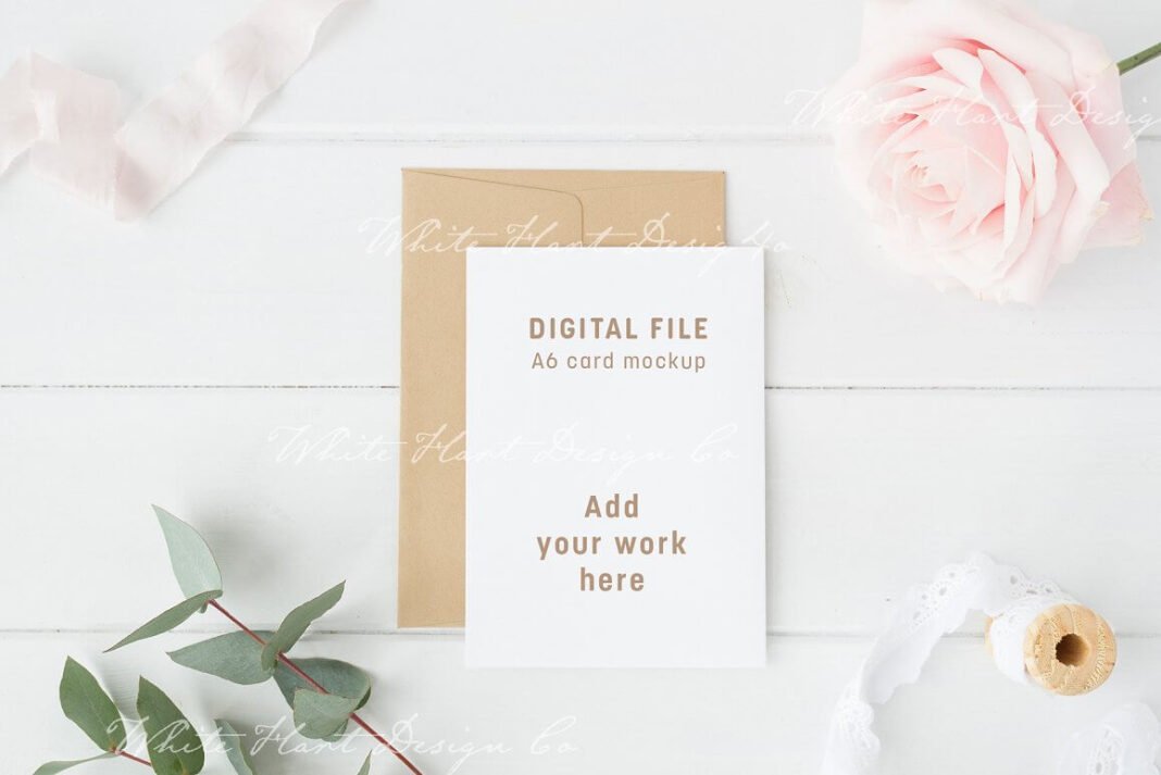 18+ Beautiful A6 Card Mockup PSD Templates - Mockup Den