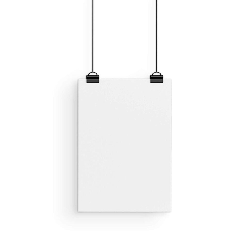 Free Hanging Poster Mockup PSD