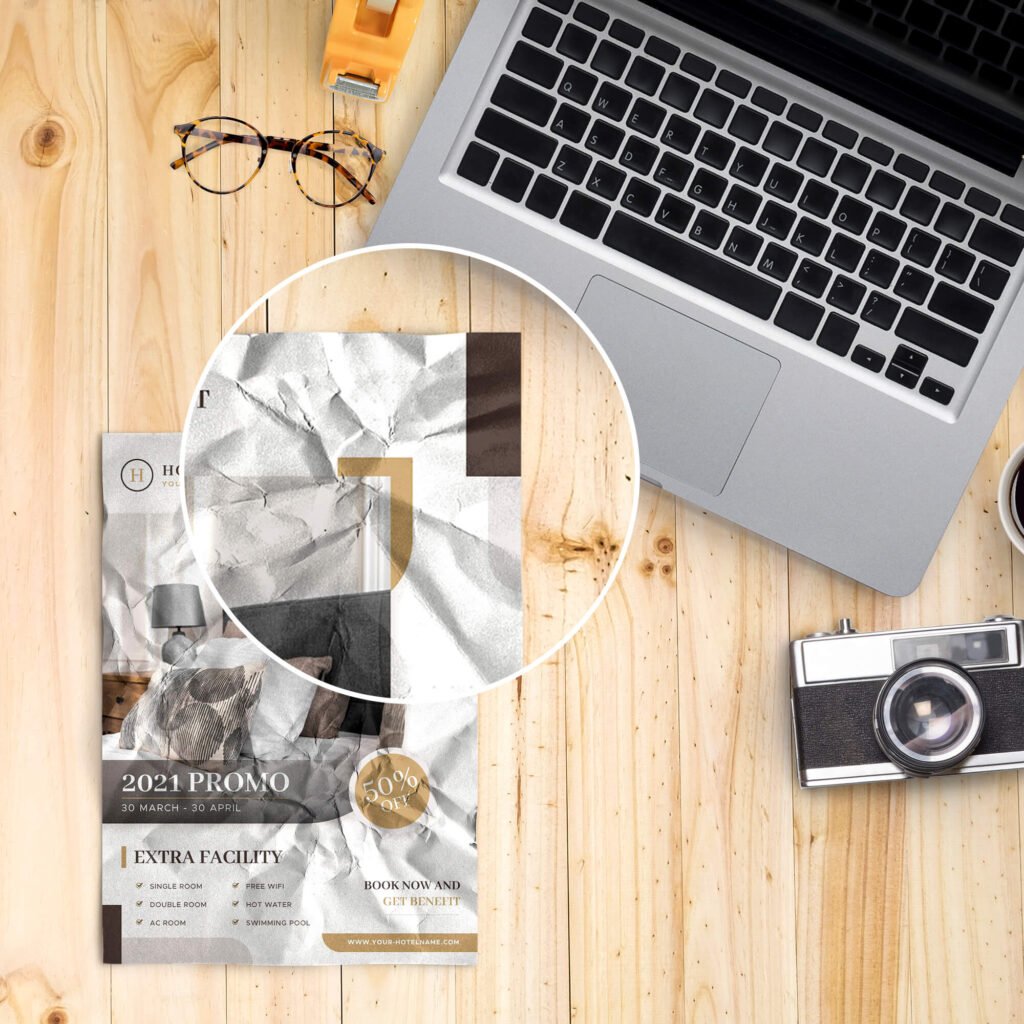 Free Crumpled Paper Mockup PSD Template - Mockup Den