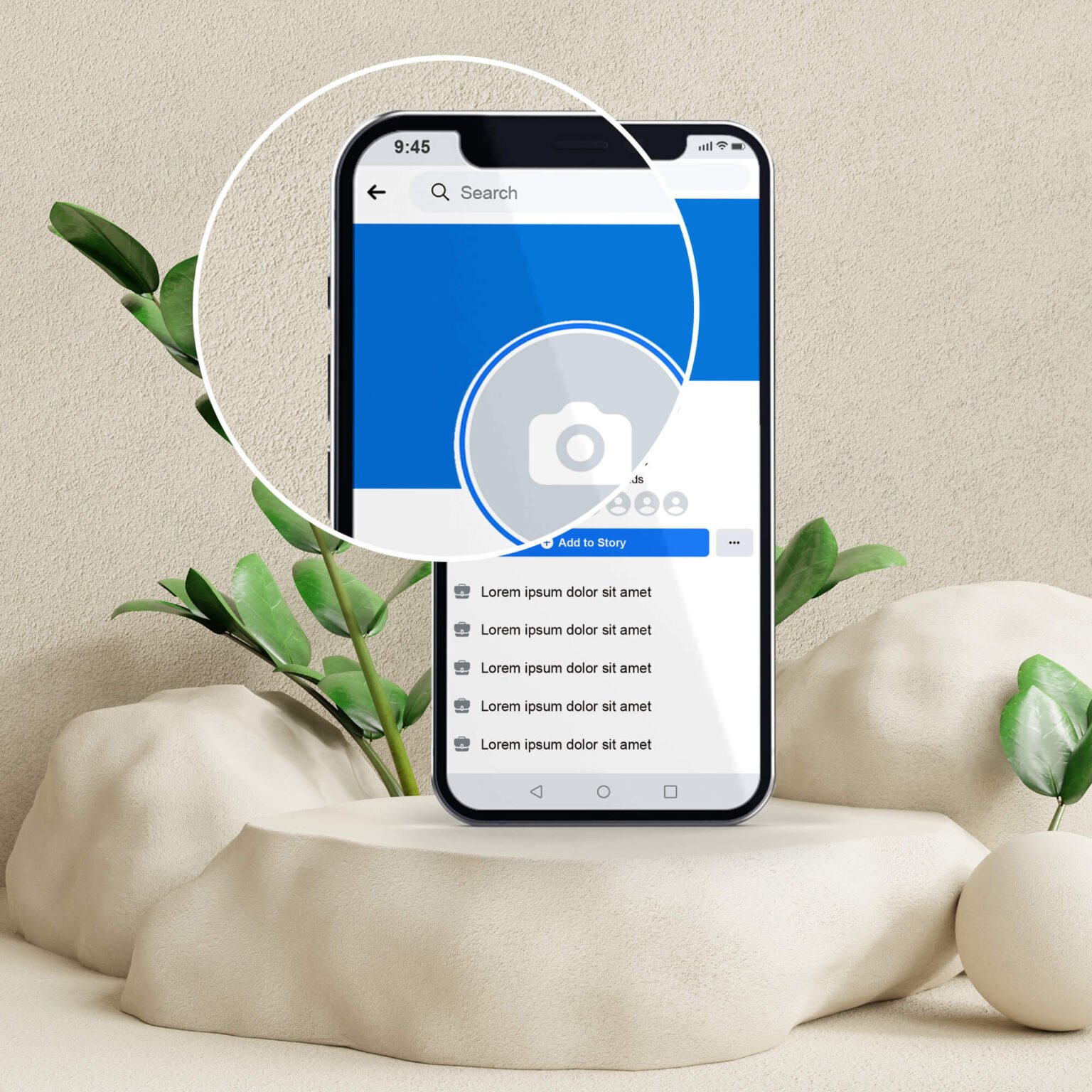Free Facebook Profile Mockup PSD