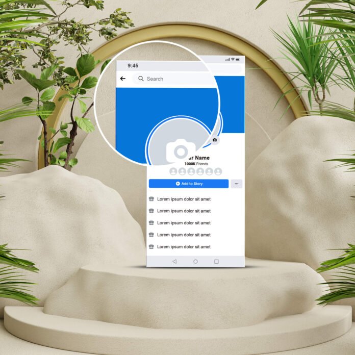 Free Facebook Profile Mockup On Phone PSD Template