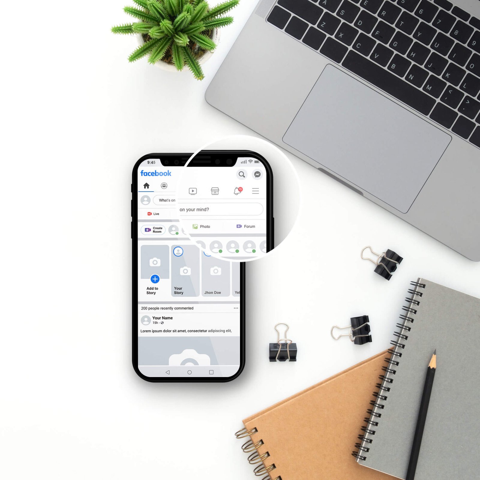 Free Facebook iPhone X Mockup PSD Template - Mockup Den