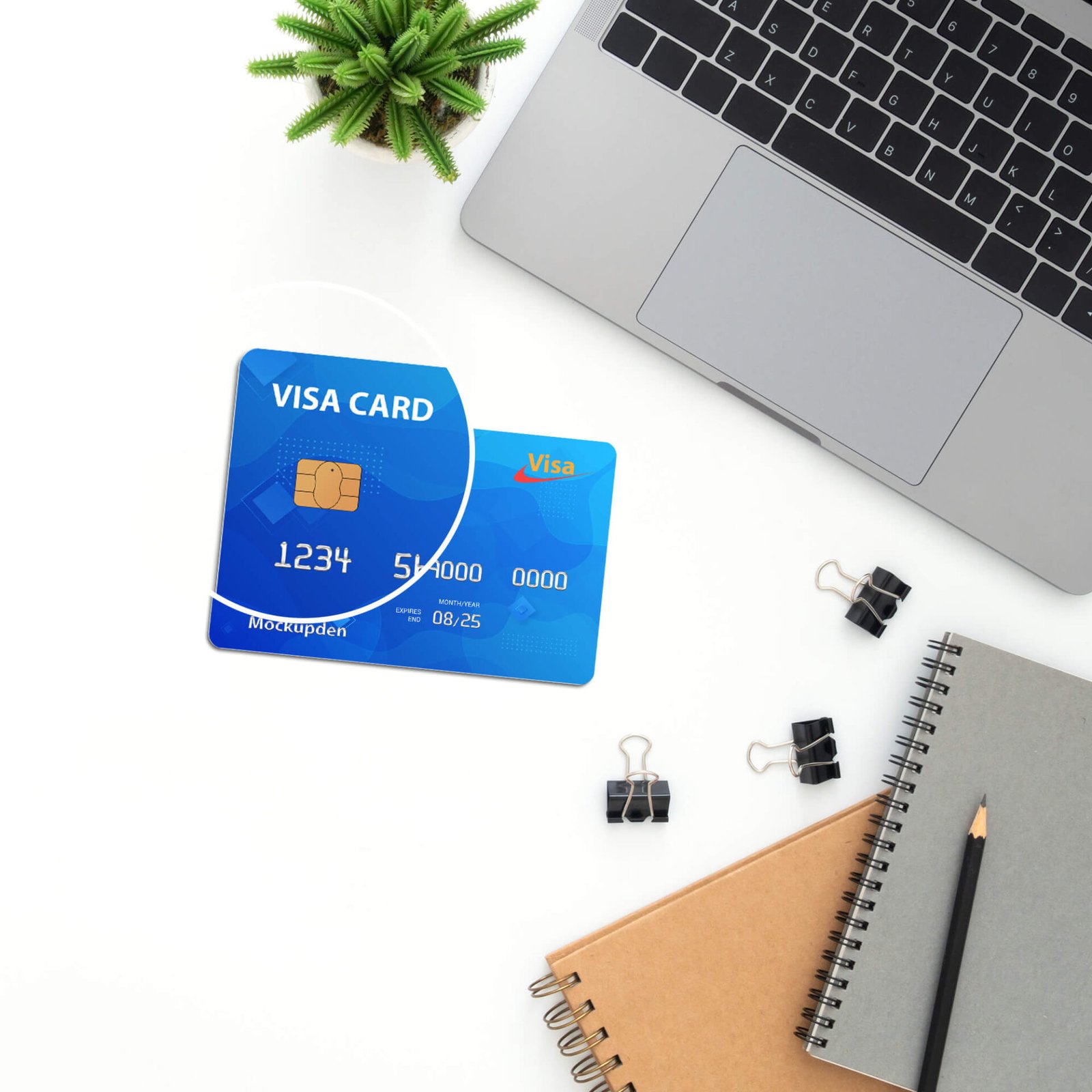 Free Visa Card Mockup PSD...