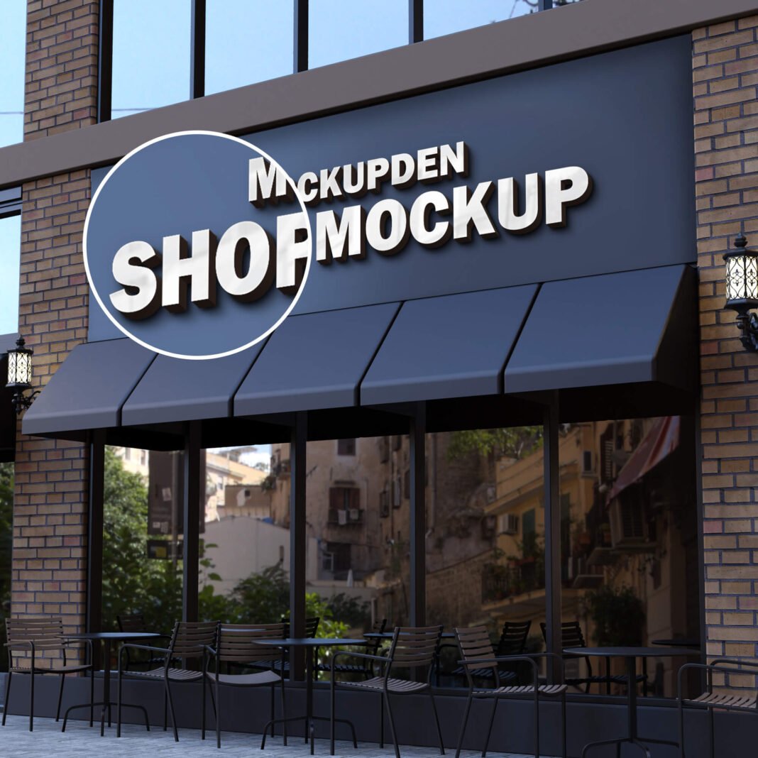 Free Shop Mockup PSD Template