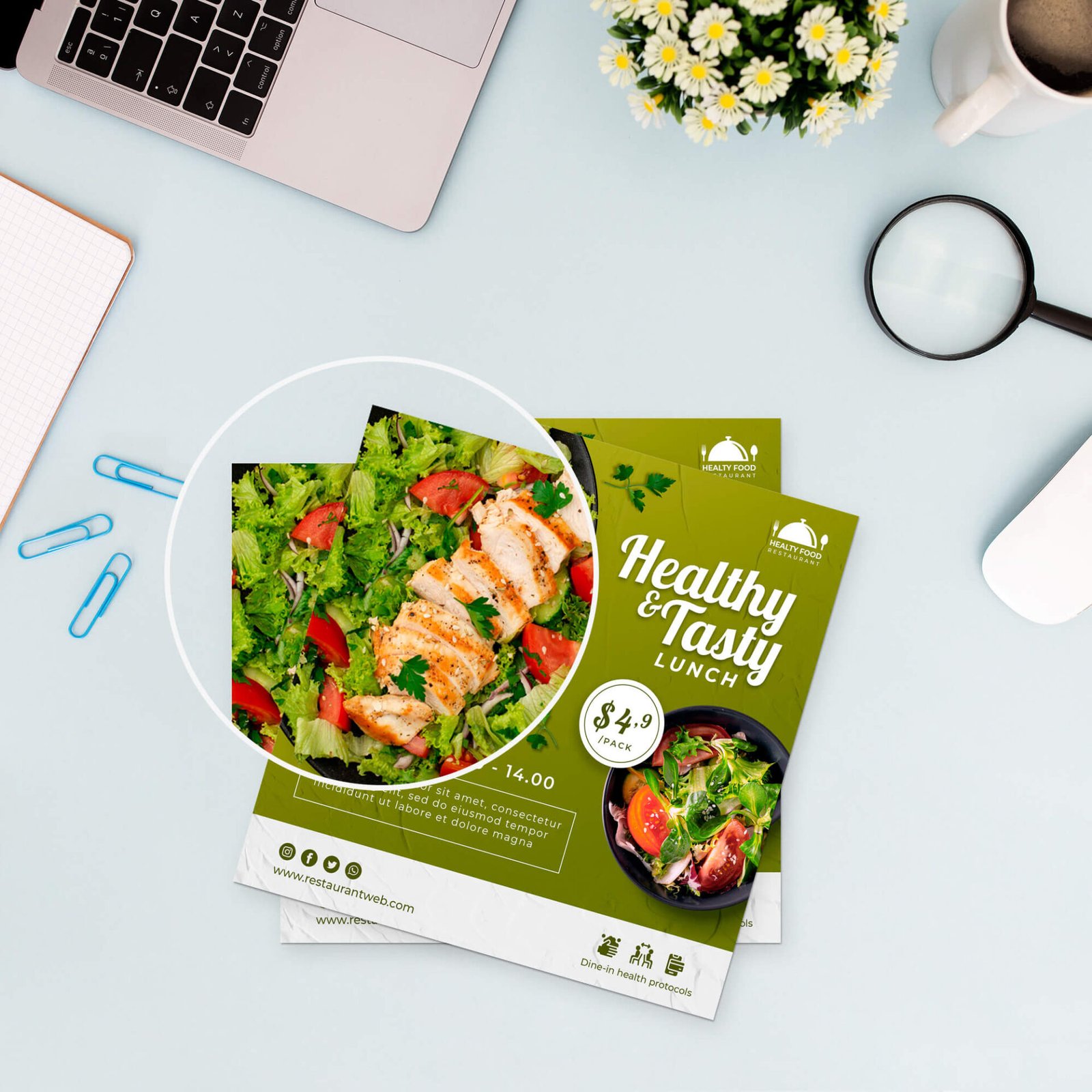 Free Square Paper Mockup PSD Template - Mockup Den