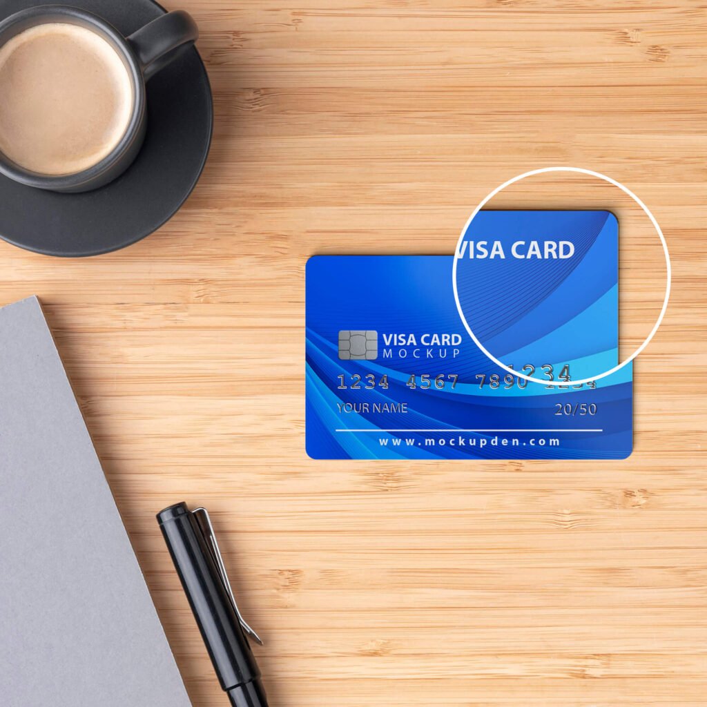 Free Visa Card Mockup PSD