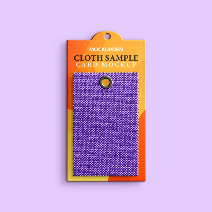 Free Fabric Sample Card Mockup PSD Template - Mockup Den