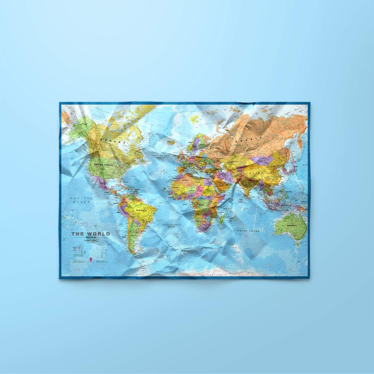 Free Folded Map Mockup PSD