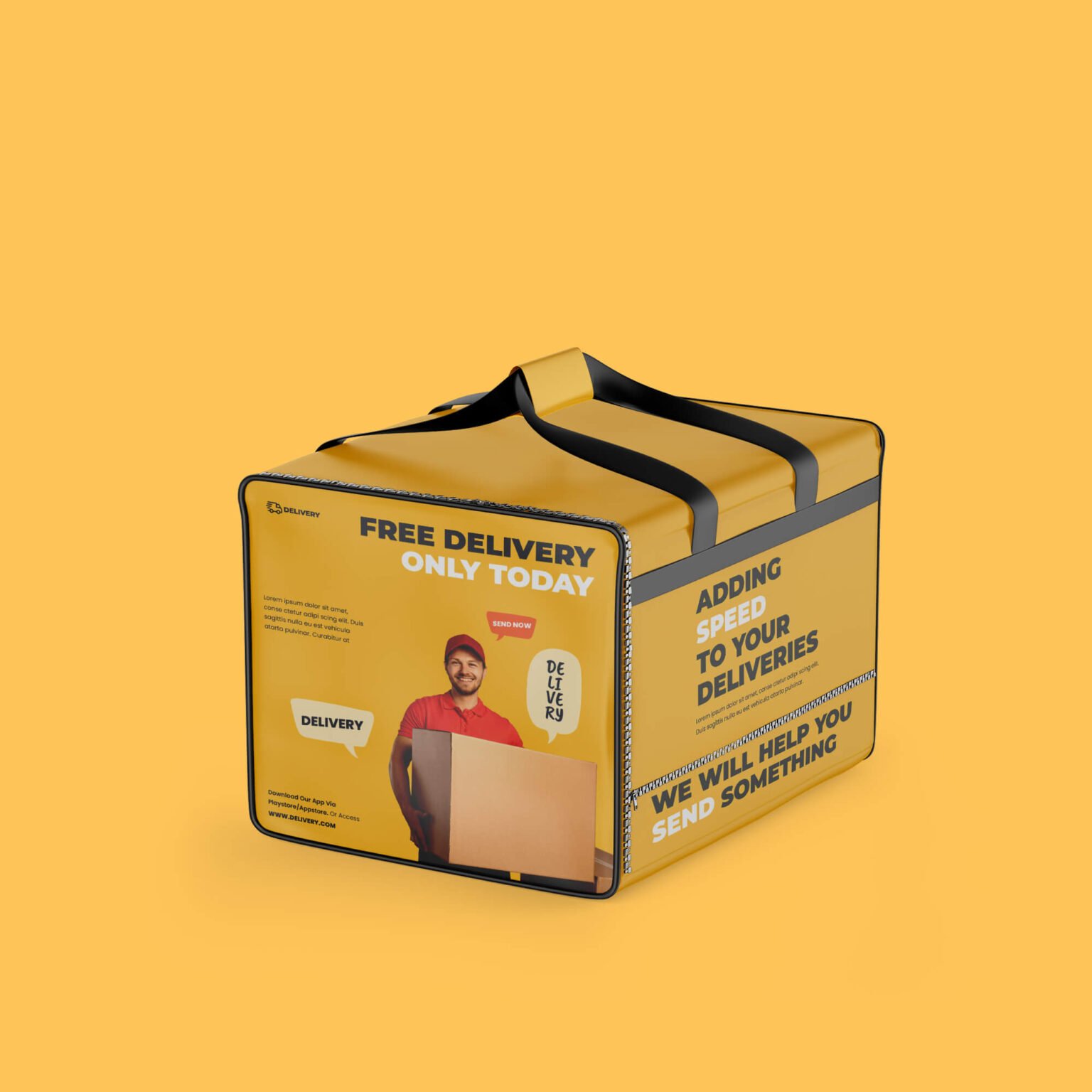 Free Food Delivery Bag Mockup PSD Template - Mockup Den