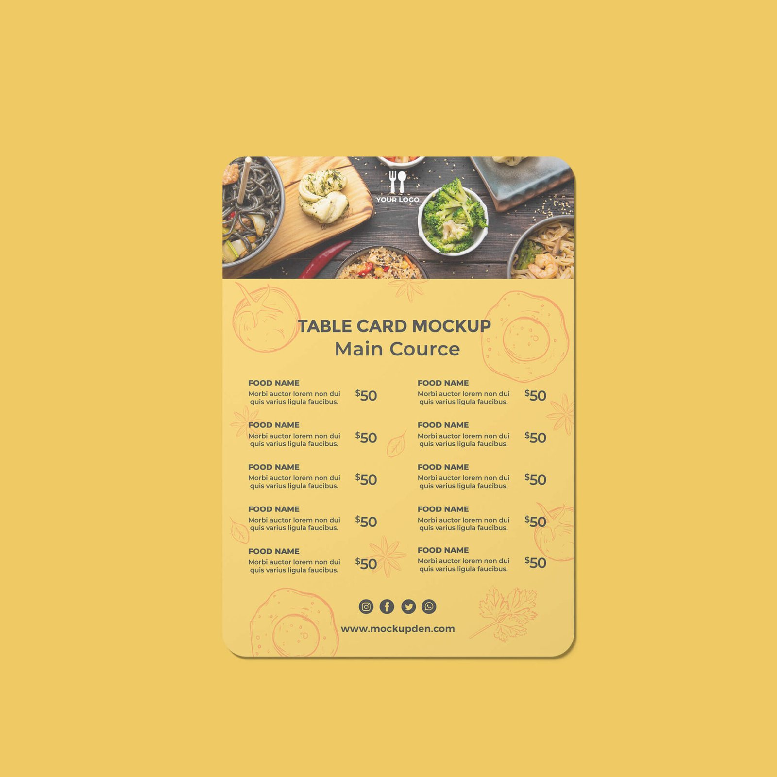 Free Table Card Mockup PSD...