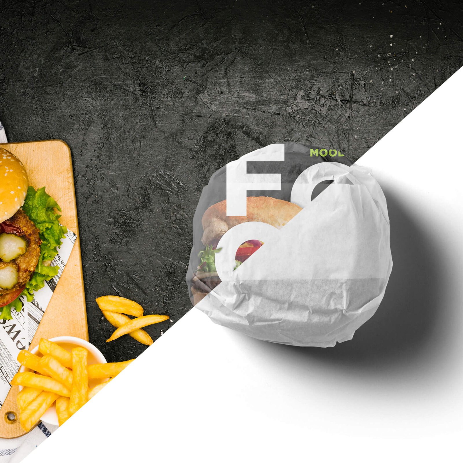 Free Burger Paper Mockup PSD...