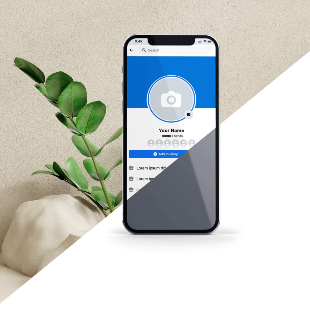 Free Facebook Profile Mockup PSD