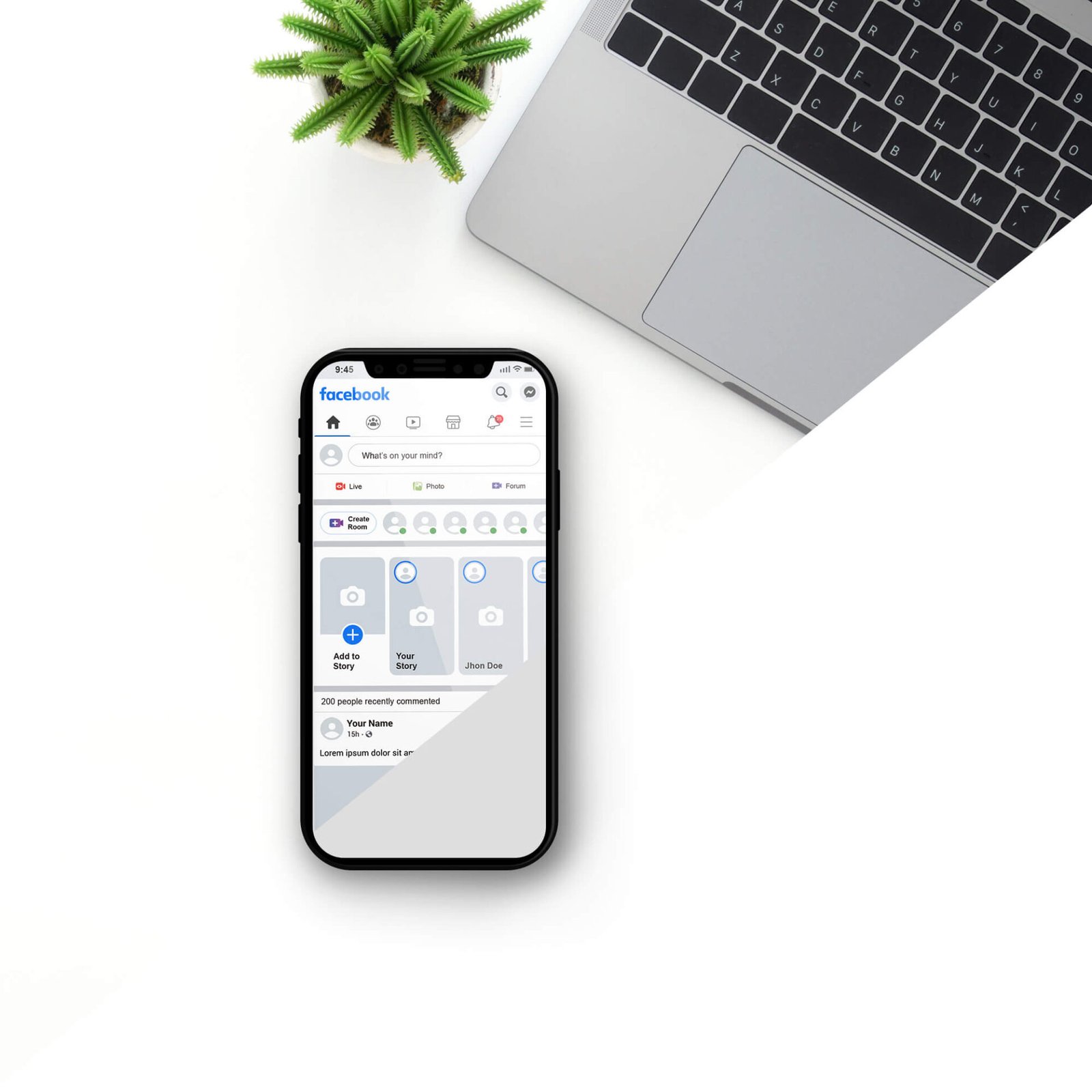 Free Facebook iPhone X Mockup PSD Template - Mockup Den