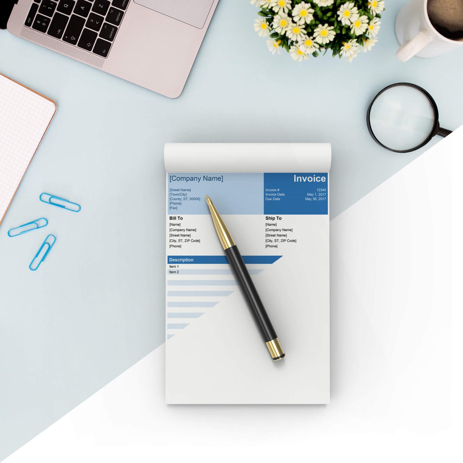 Free Invoice Book Mockup PSD