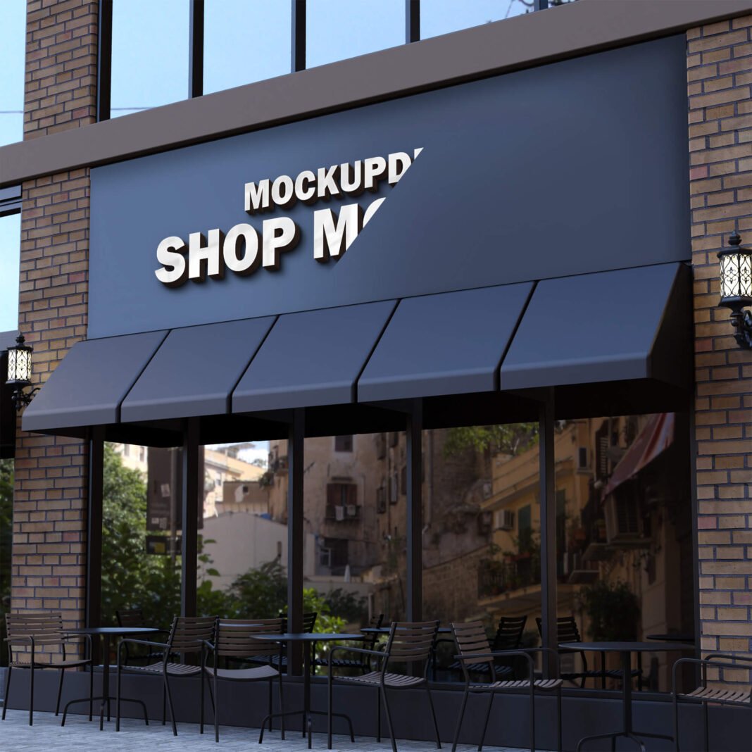 Free Shop Mockup PSD Template