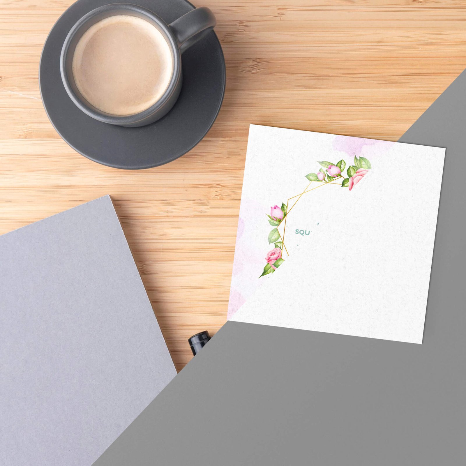 Free Square Card Mockup PSD