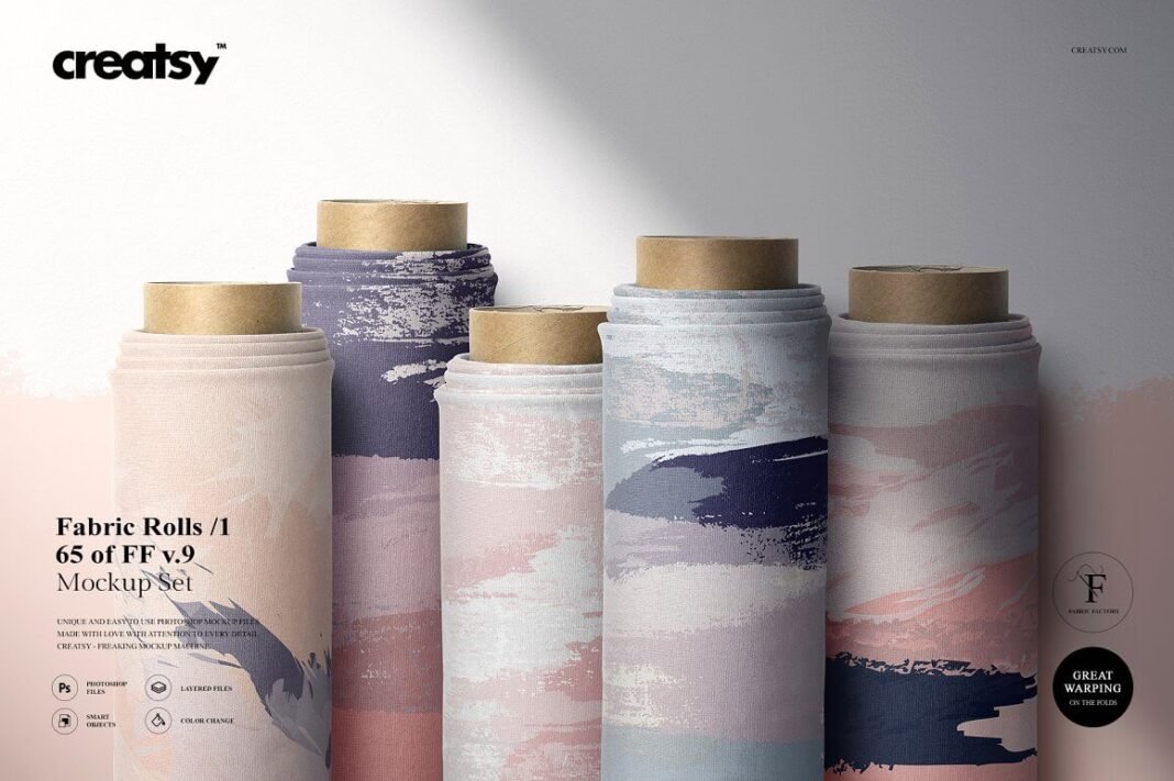 20+ Fantastic Fabric Rolls Mockup PSD Templates - Mockup Den
