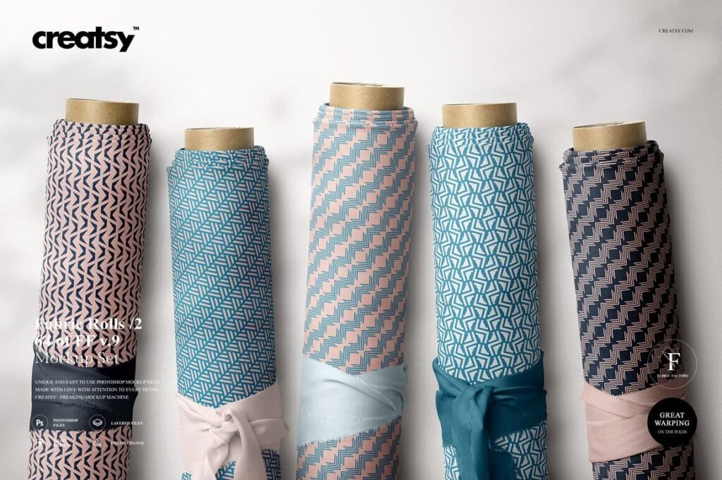 20+ Fantastic Fabric Rolls Mockup PSD Templates - Mockup Den