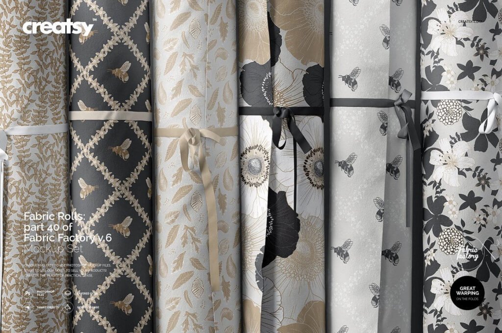 20+ Fantastic Fabric Rolls Mockup PSD Templates - Mockup Den
