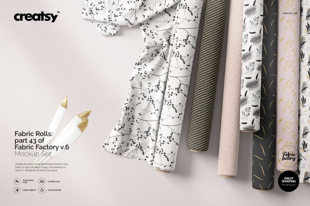 20+ Fantastic Fabric Rolls Mockup PSD Templates - Mockup Den