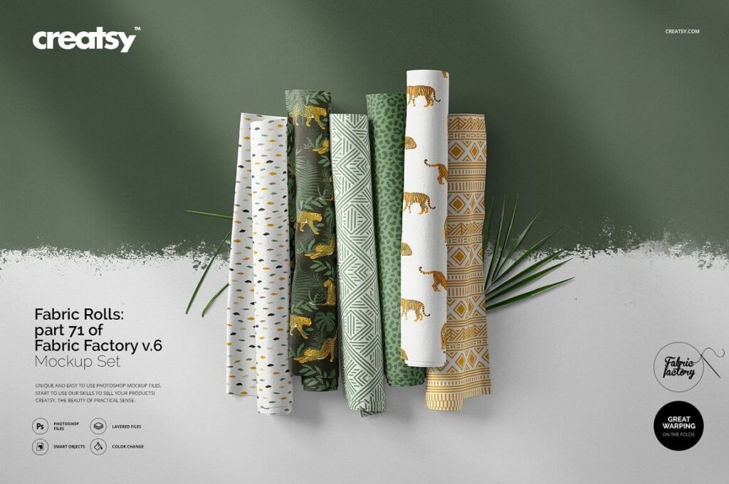 20+ Fantastic Fabric Rolls Mockup PSD Templates - Mockup Den