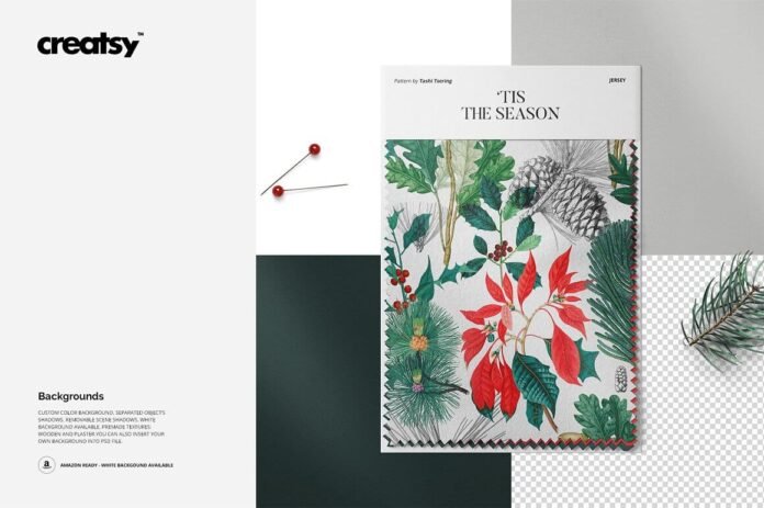 27+ Fantastic Fabric Swatch Mockup PSD Templates