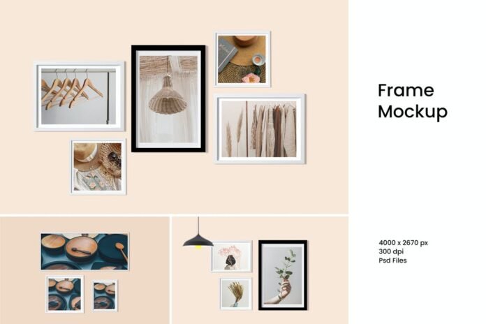 17+ Beautiful A4 Frame Mockup PSD Templates - Mockup Den