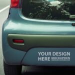 Free Bumper Sticker Mockup PSD Template - Mockup Den