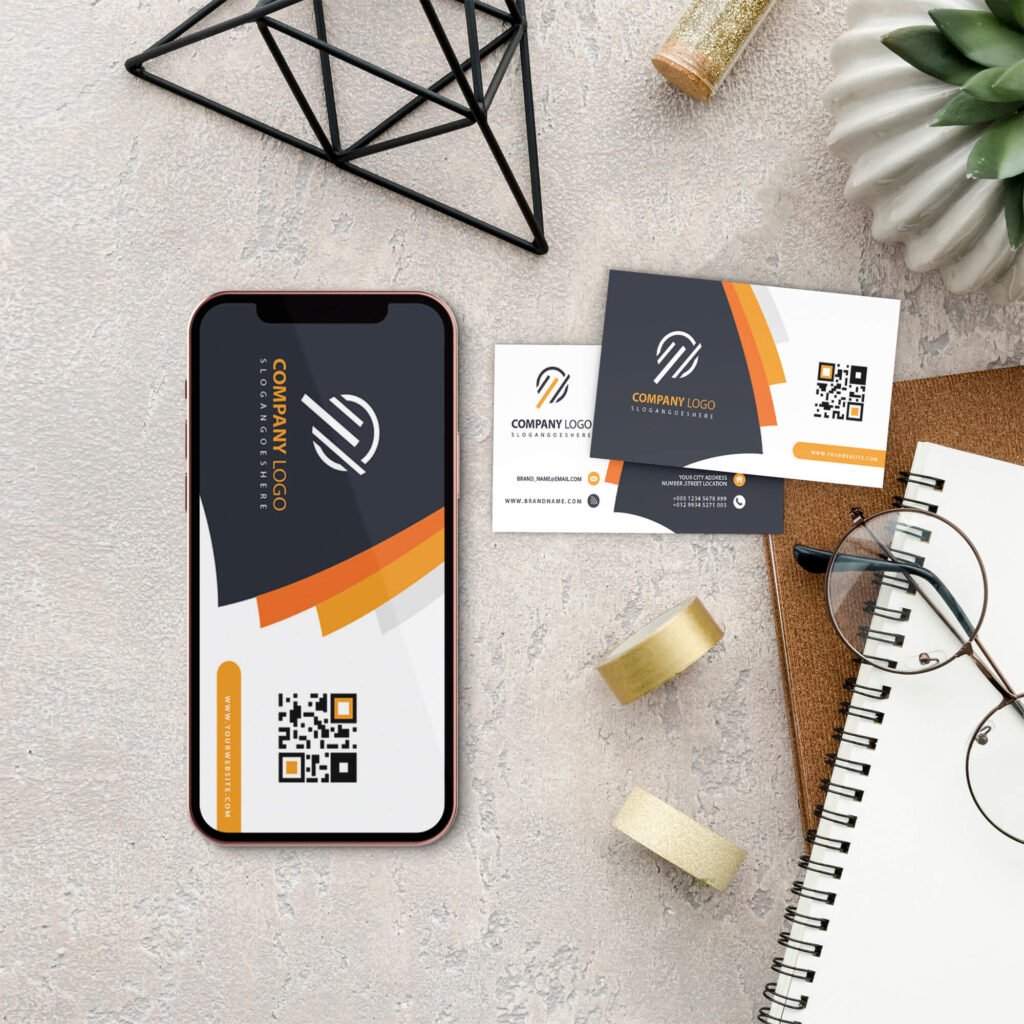 Free Card And Phone Mockup PSD Template - Mockup Den