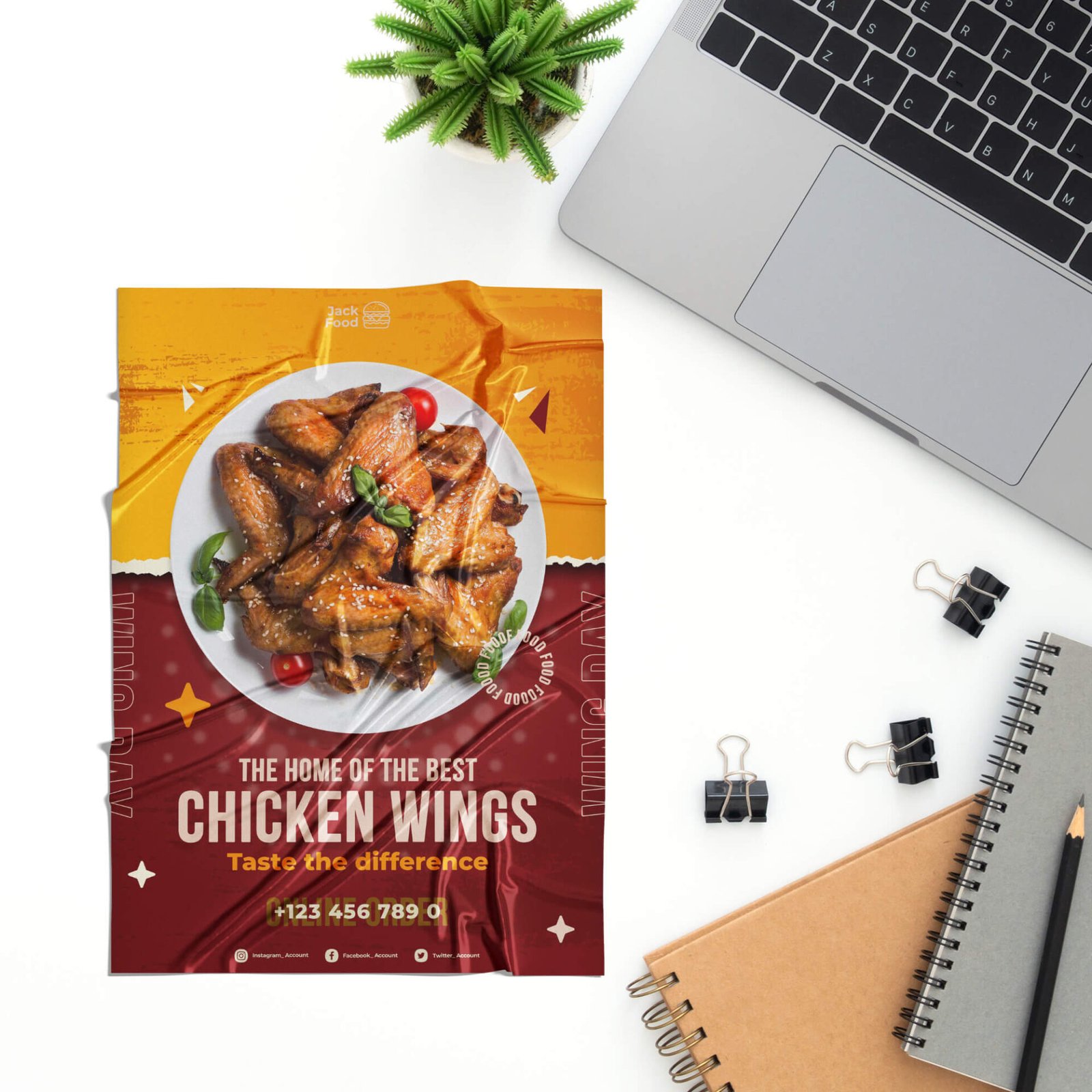 Free Crumpled Paper Mockup PSD