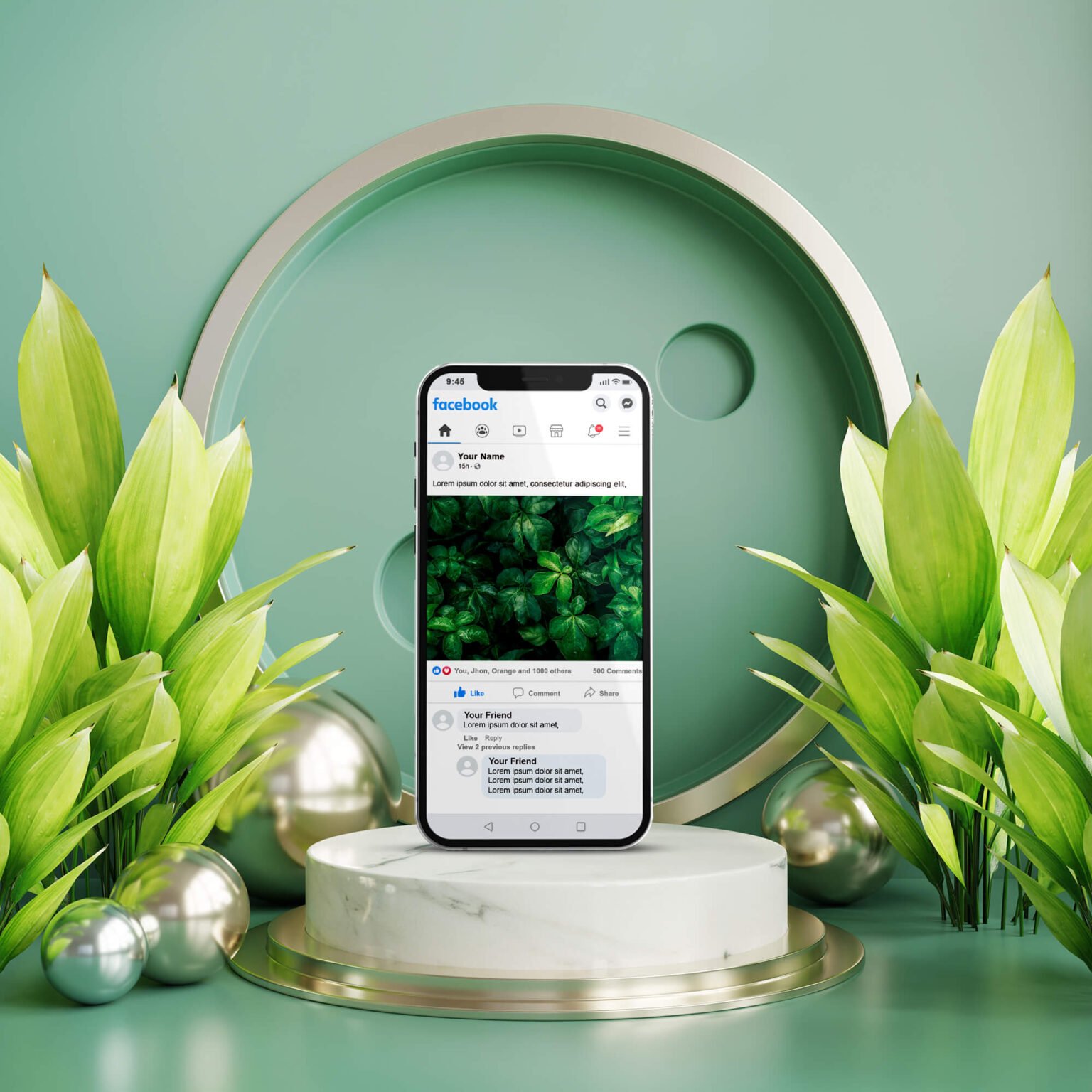 Free Facebook Phone Mockup PSD...